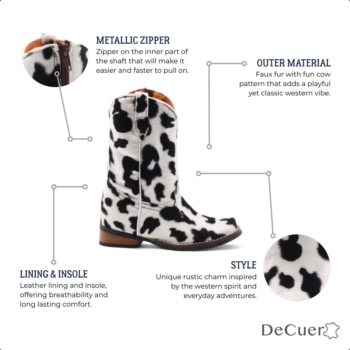 Beau Juniors Cow Print Leather Boots | DeCuero