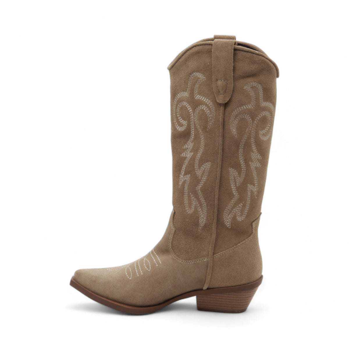 Sheriff Women's Beige Suede Leather Boots | DeCuero