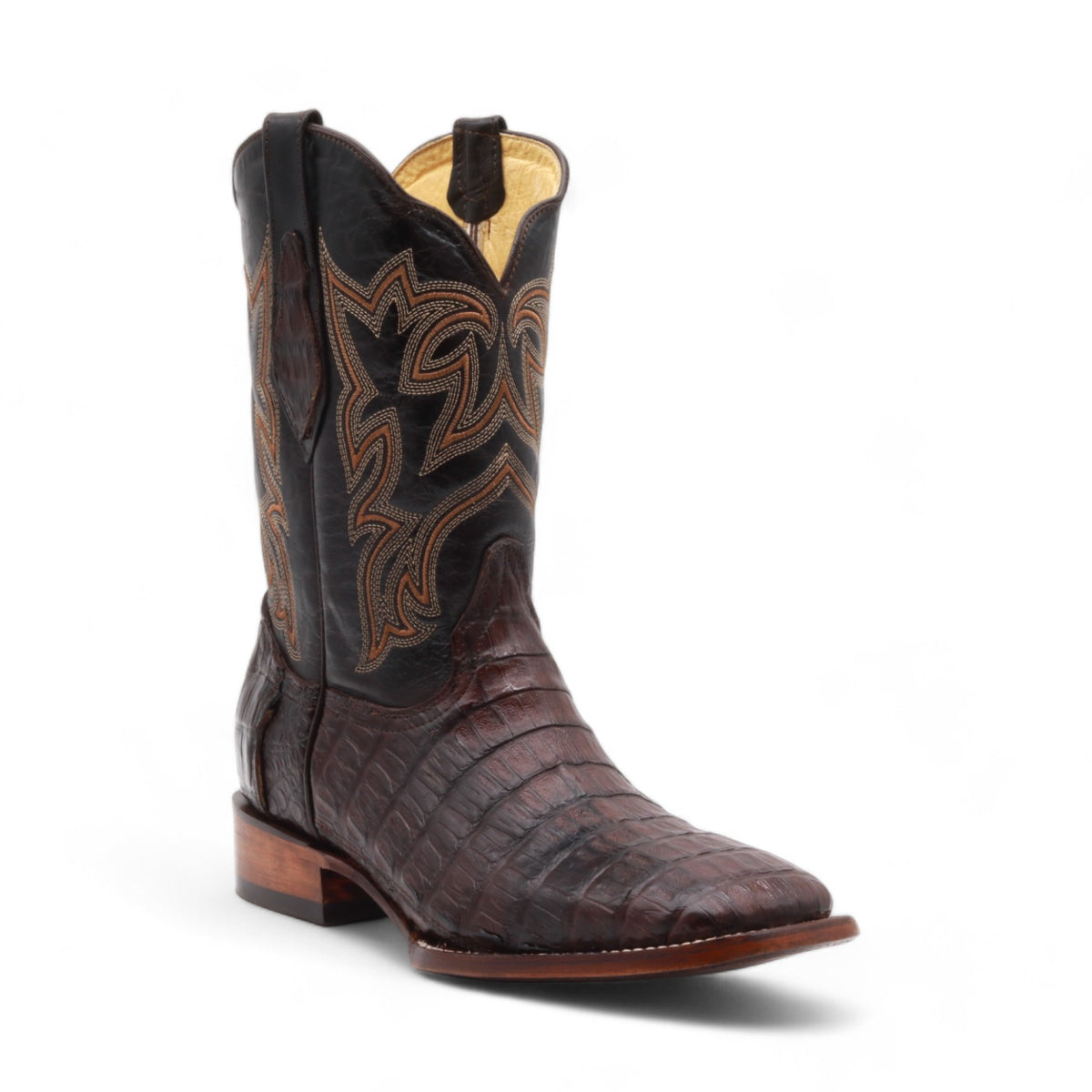 Keaton Men's Brown Croc Belly Exotic Leather Boots | DeCuero